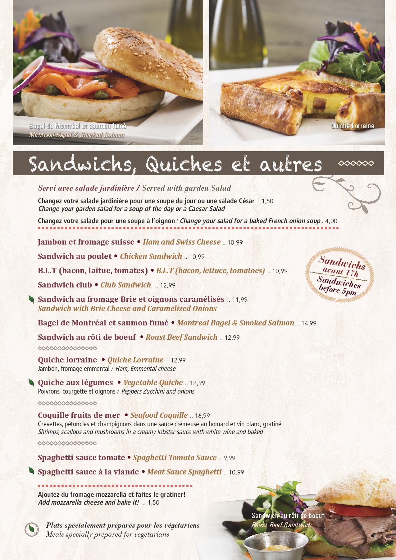 Menu - Montreal | Chez Suzette