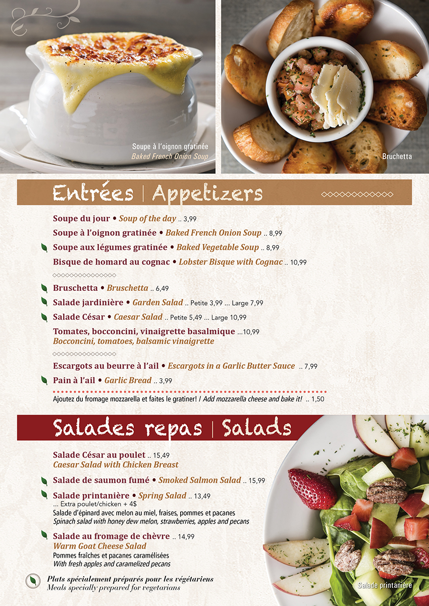 Menu - Montréal | Chez Suzette