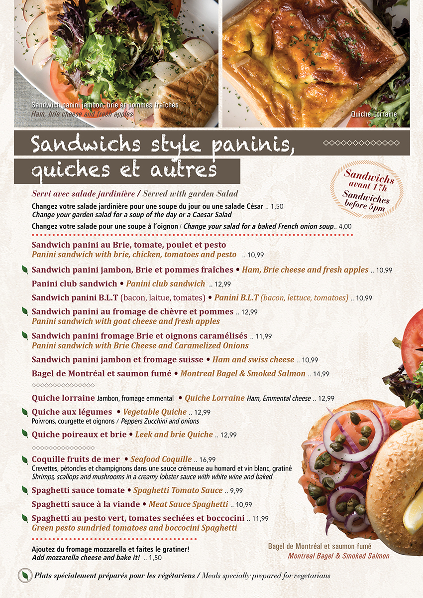 Menu - Montréal | Chez Suzette